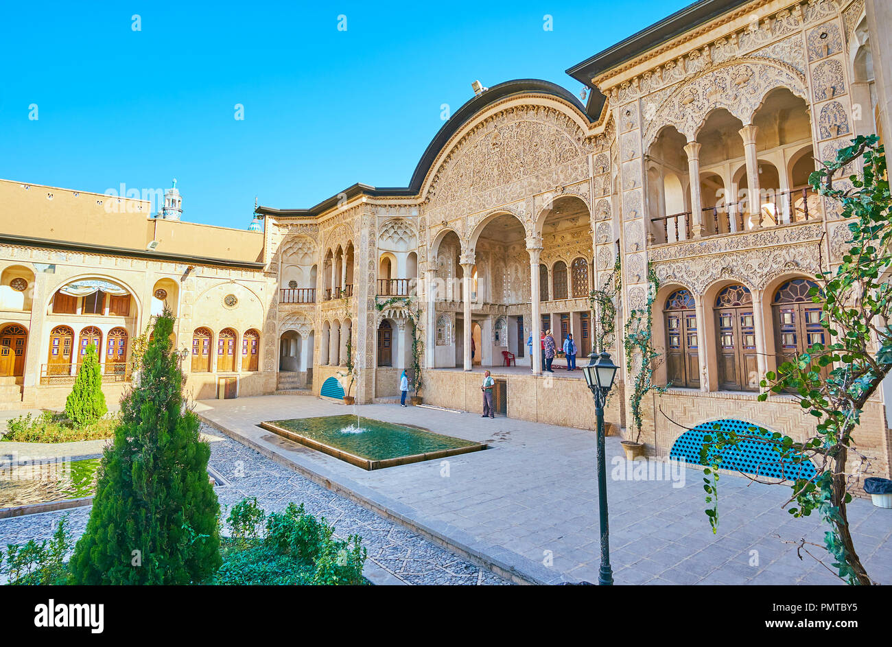KASHAN, IRAN - OCTOBER 22, 2017: Historical Tabatabaei House is famous for its outstanding ...