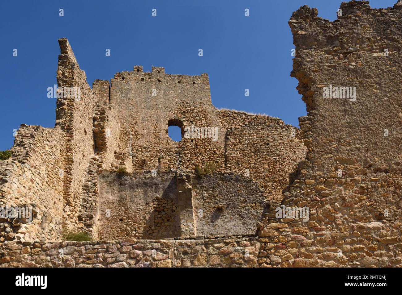 Romanesque Castle , tenth century, Palafolls, Barcelona province ...