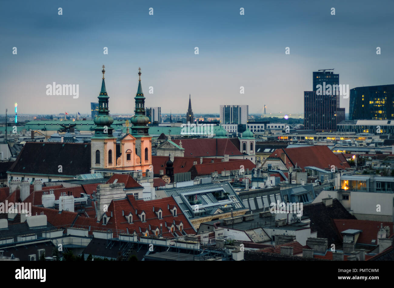 View of Vienna and the Towers of the Jesuit Church Stock Photo - Alamy