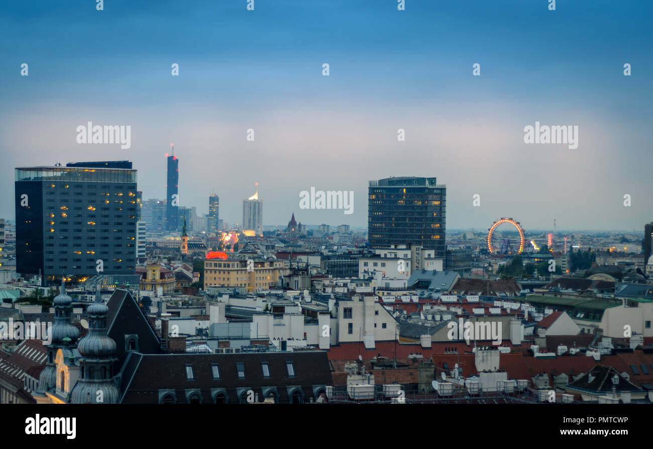 Skyline of Vienna from the Tower of Saint Stephen's Cathedral Stock ...