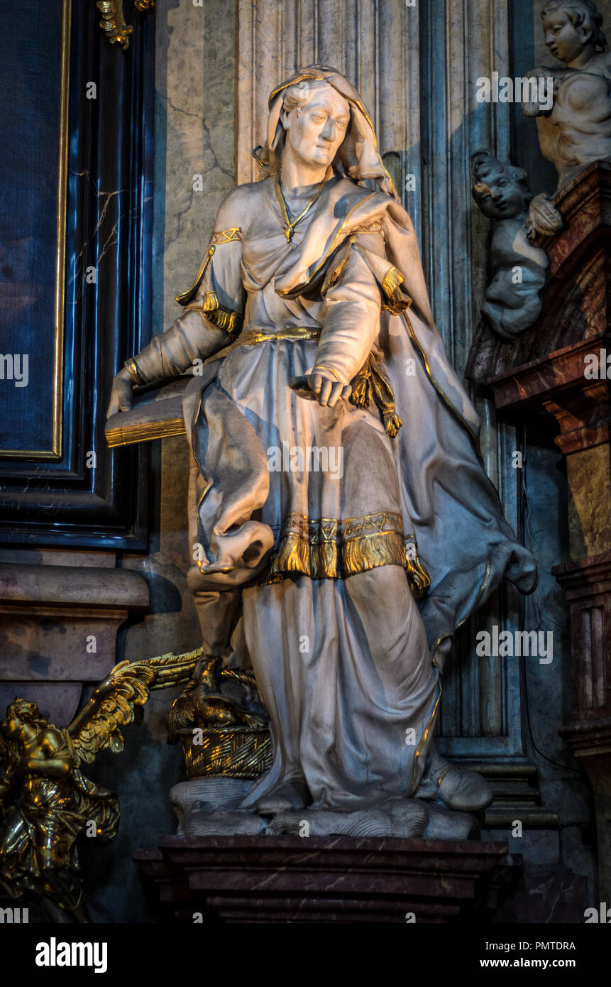 Baroque Statues inside st. Nicholas Church, Prague Stock Photo - Alamy