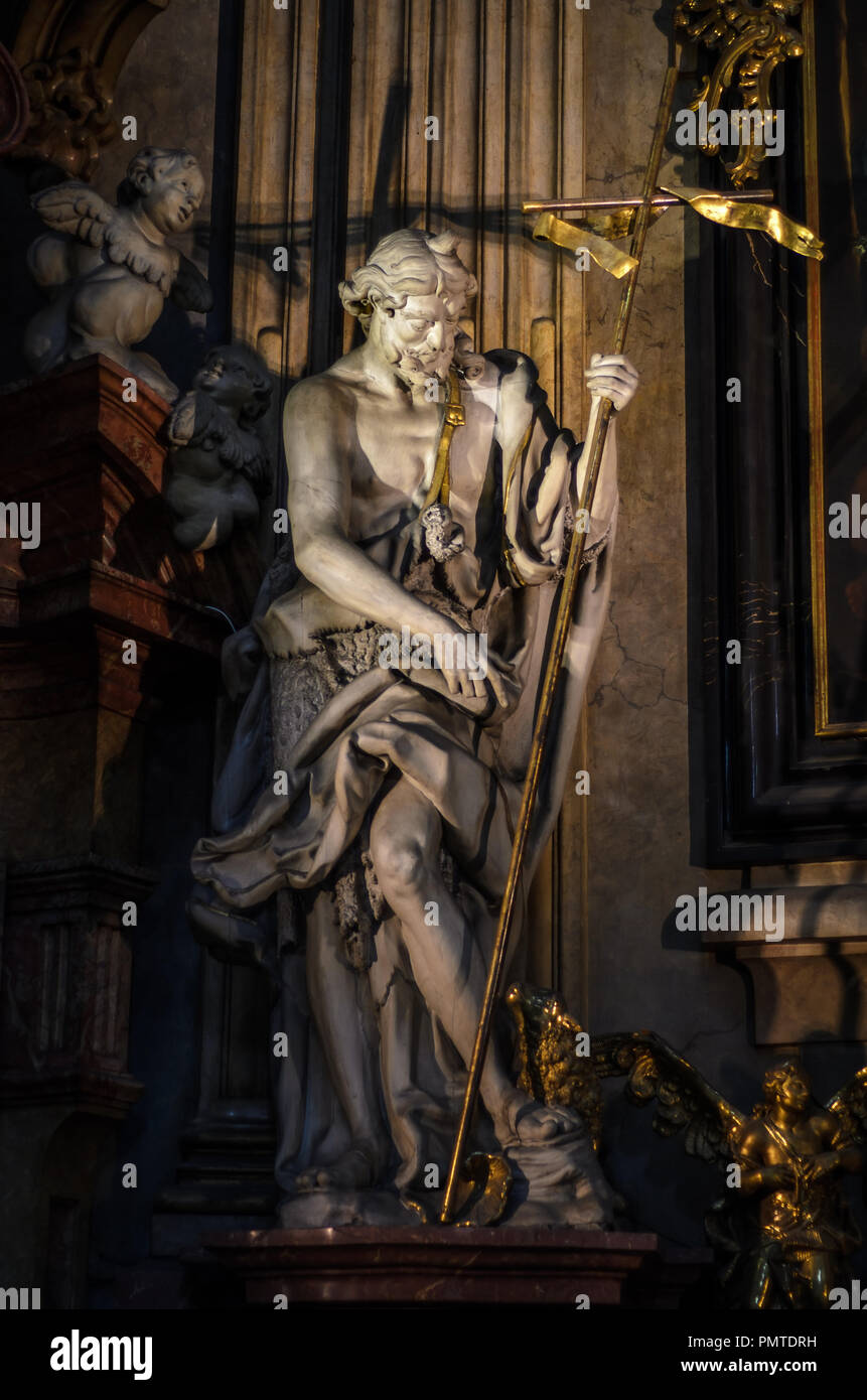 Baroque Statues inside st. Nicholas Church, Prague Stock Photo - Alamy