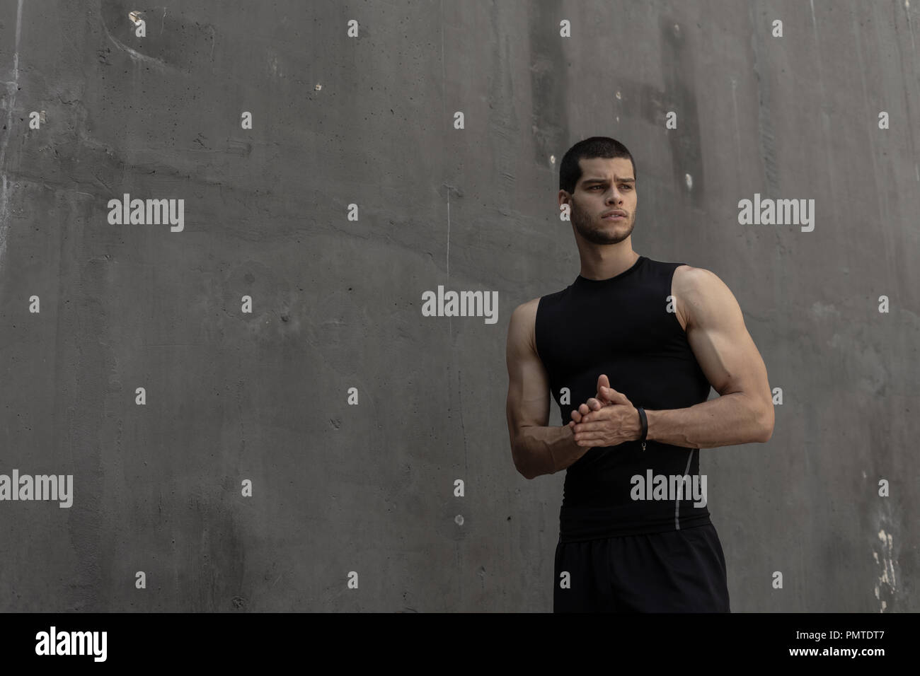 Portrait of handsome, attractive strong fashionable sporty sportive ...