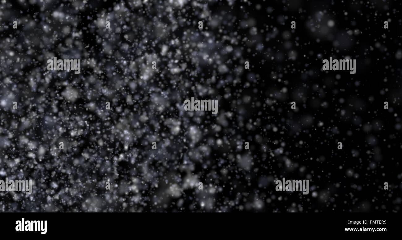 Natural white winter snowfall on a black background Stock Photo - Alamy
