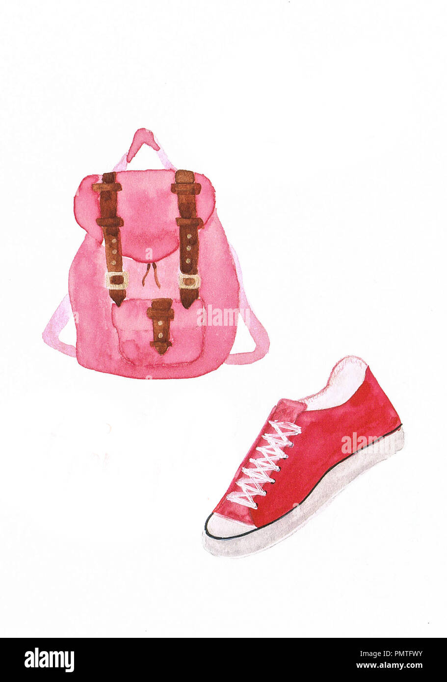 Back to school set consisting of a gorgeous coral backpack and red ...