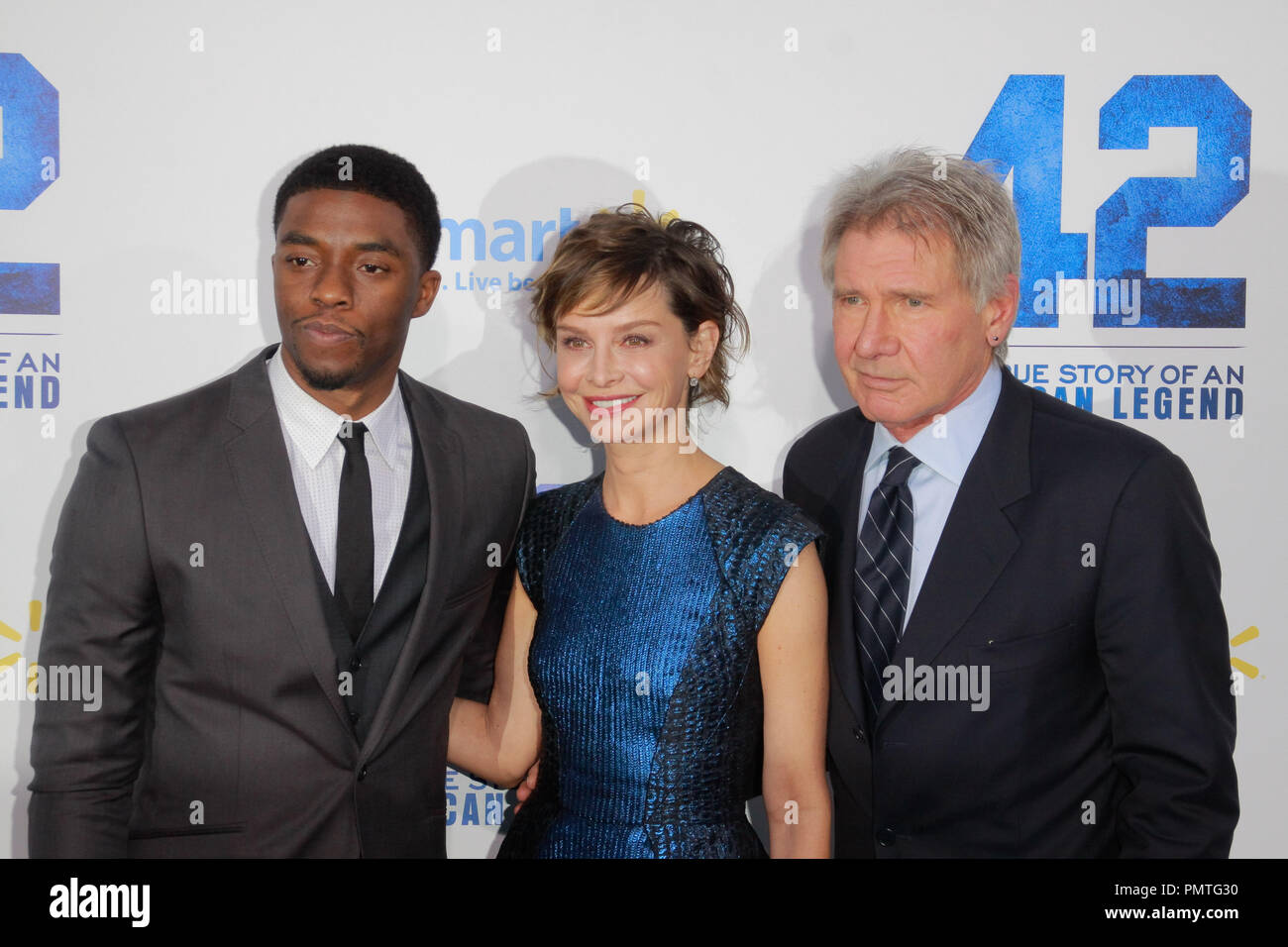 Harrison Ford, Calista Flockhart and Chadwick Boseman at the Premiere ...