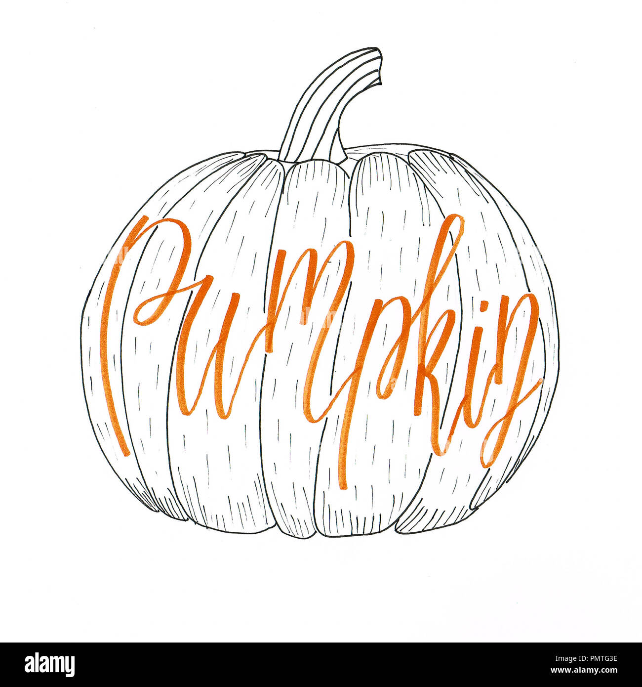 "Pumpkin" hand lettering orange inscription in halloween vibe put in a ...