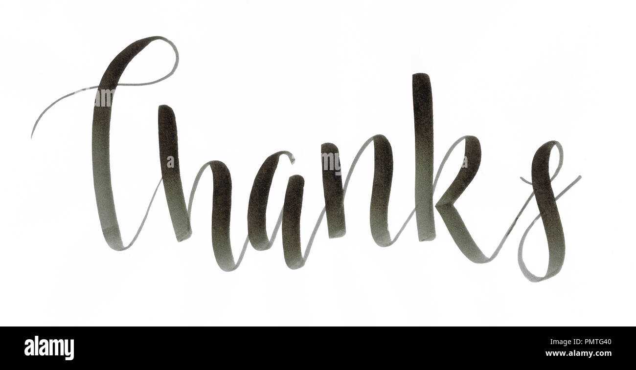 "Thanks" hand lettering inscription in stylish black font, remember to ...