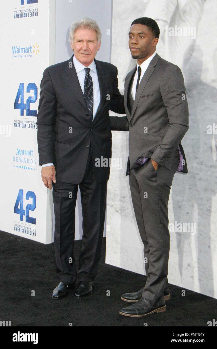 Harrison Ford, Chadwick Boseman 04/09/2013 "42" Premiere held at the ...
