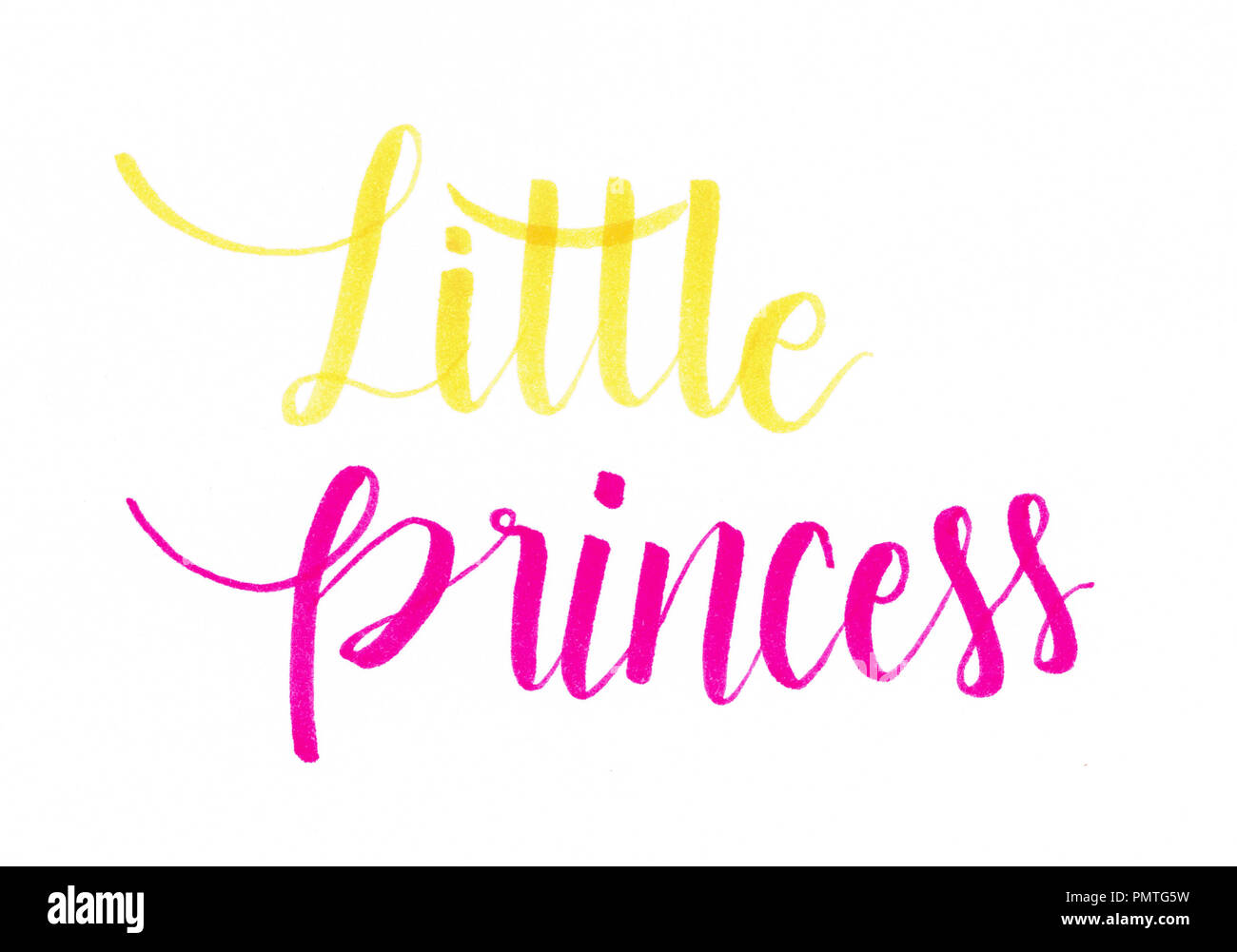 "Little Princess" hand lettering in yellow and pink for someone special ...