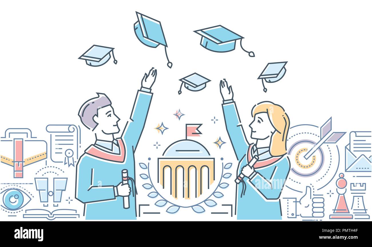 Graduating students Stock Vector Images - Alamy