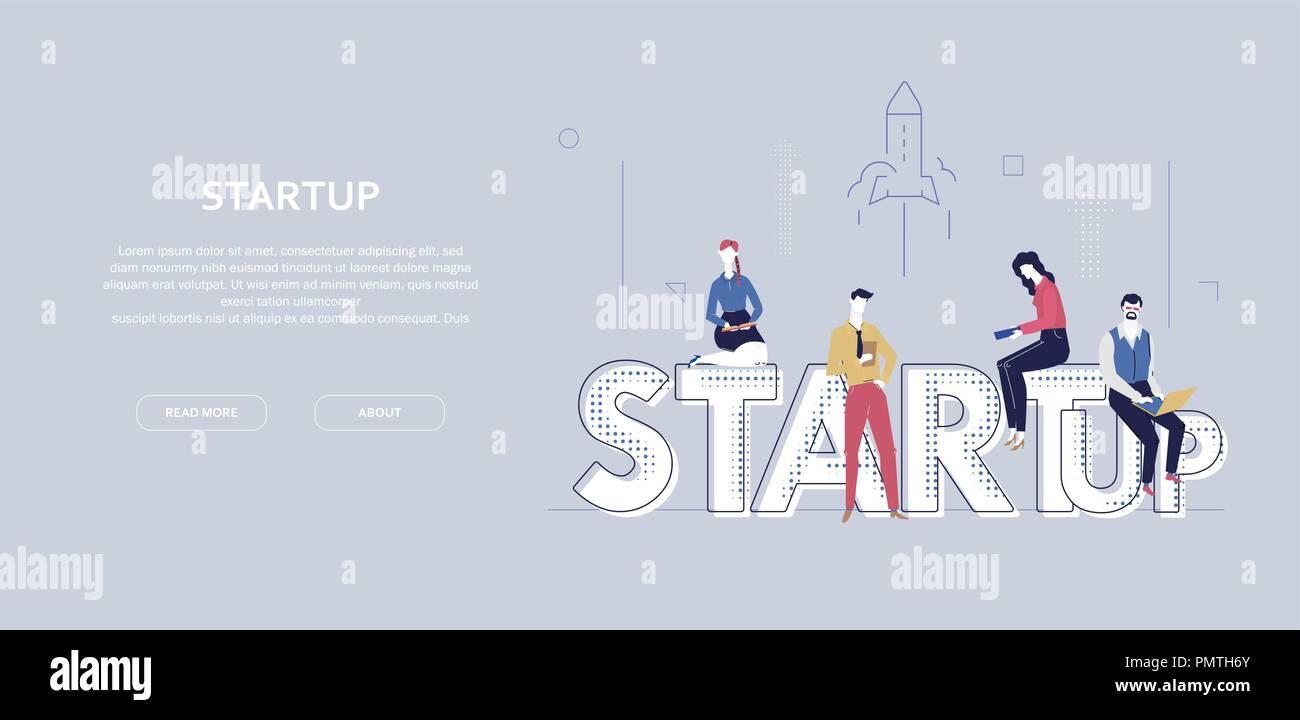 Startup - modern flat design style colorful banner Stock Vector Image ...