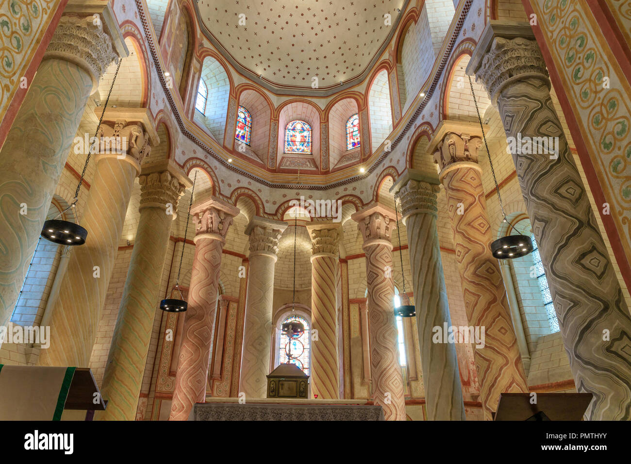 France, Vienne, Saint Savin sur Gartempe, Saint Savin abbey church ...
