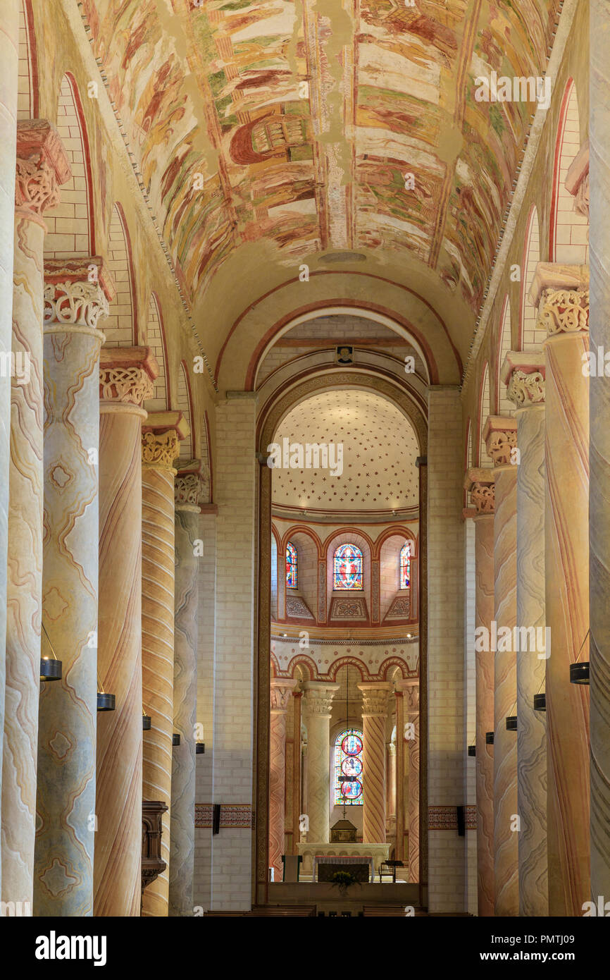 France, Vienne, Saint-Savin-sur-Gartempe, Saint Savin abbey church ...