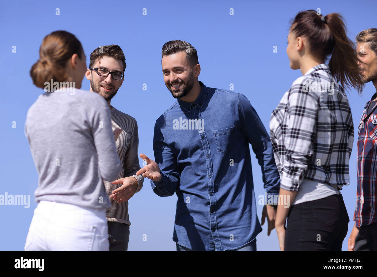 group of students discussing their problems Stock Photo - Alamy