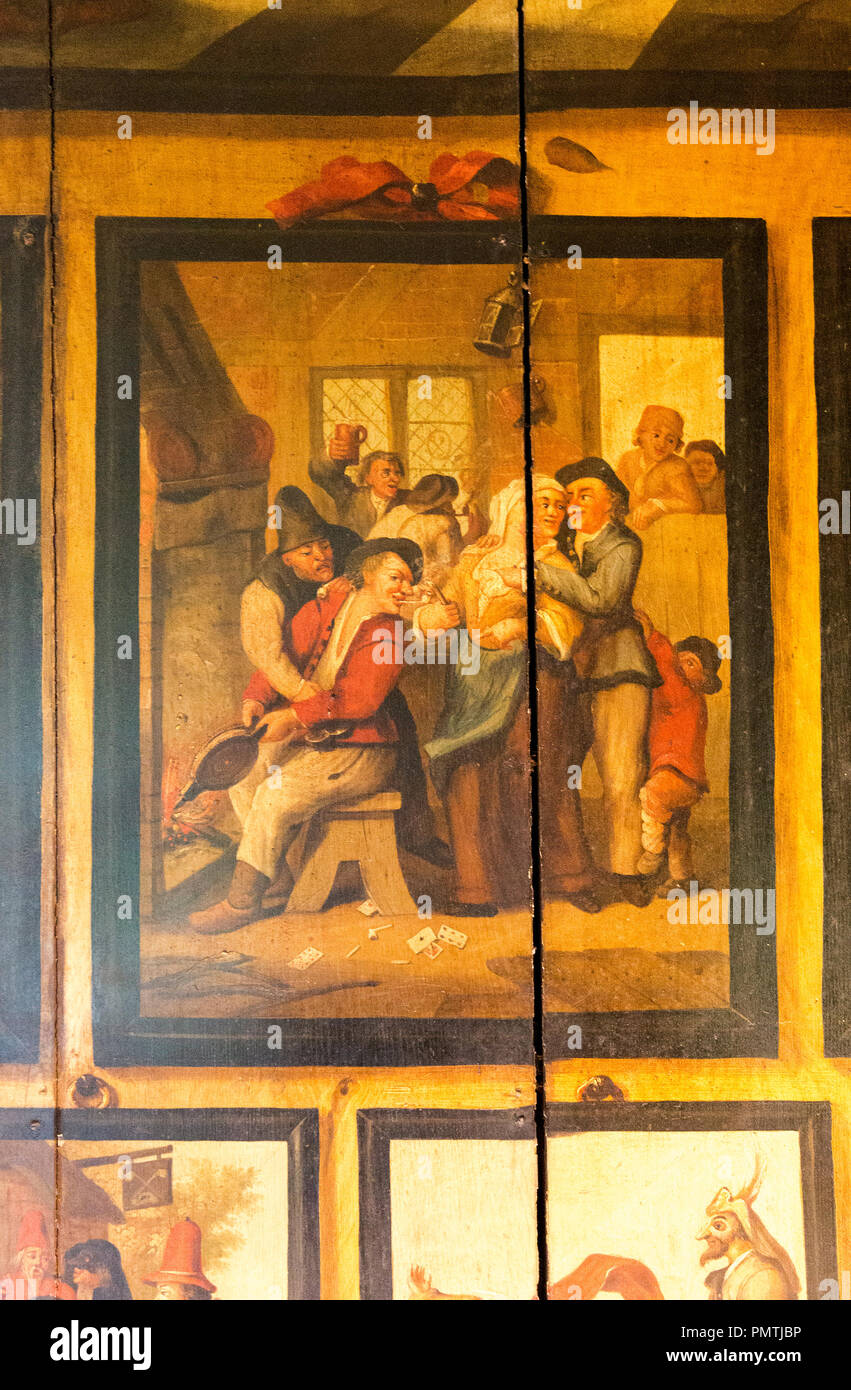 Painted panels The Dutch Parlour, Littlecote House Hotel, Hungerford ...