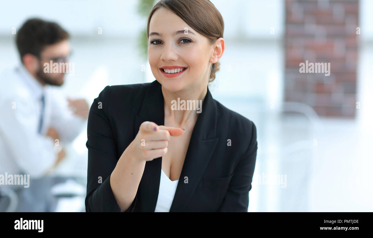 face of a business woman on the background of the office Stock Photo ...