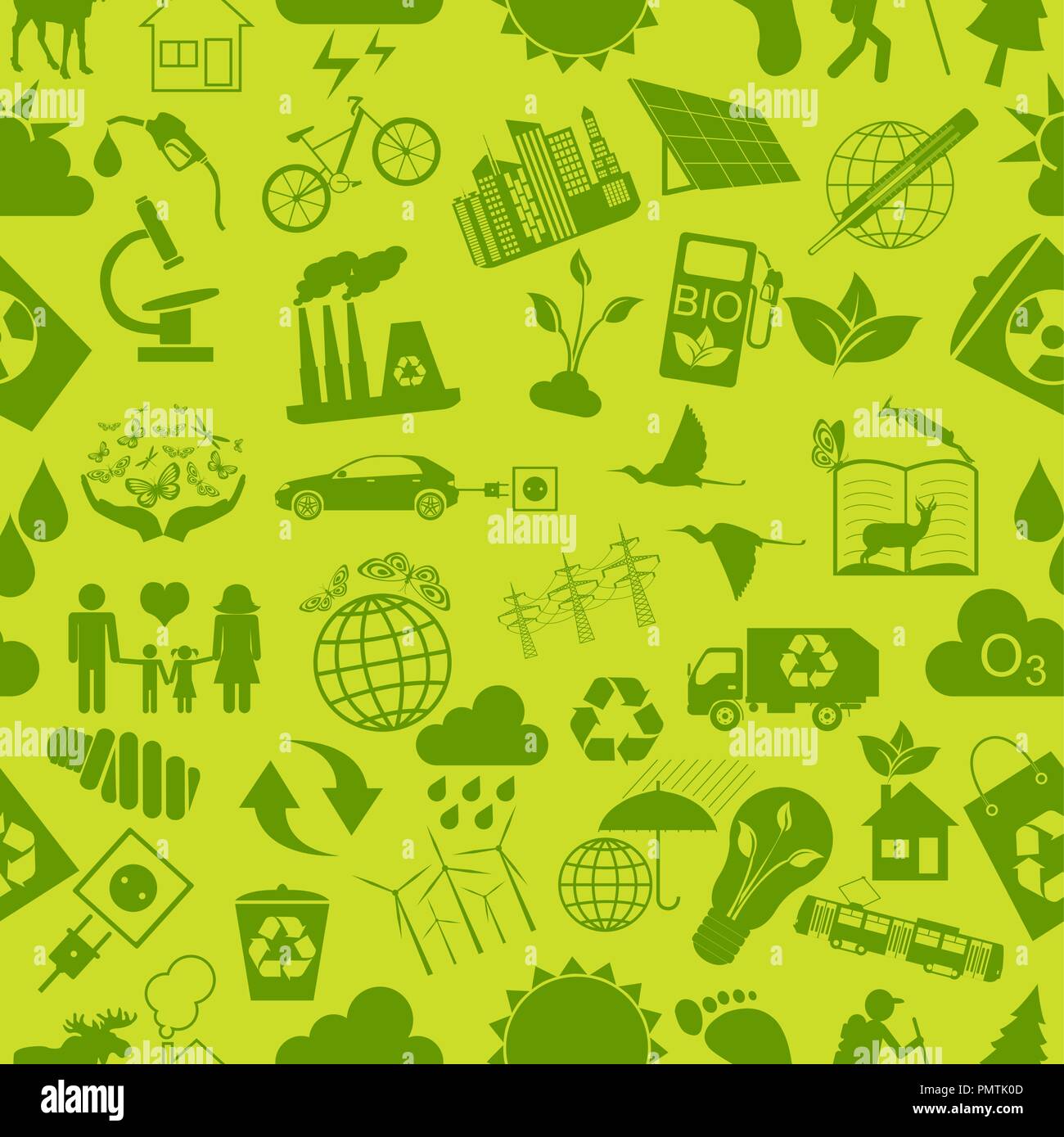 Environment, ecology seamless, pattern. Environmental background ...