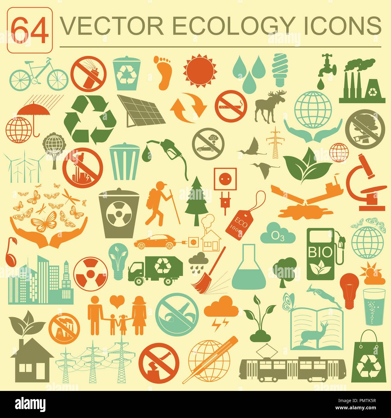 Environment, ecology icon set. Environmental risks, ecosystem. Vector ...