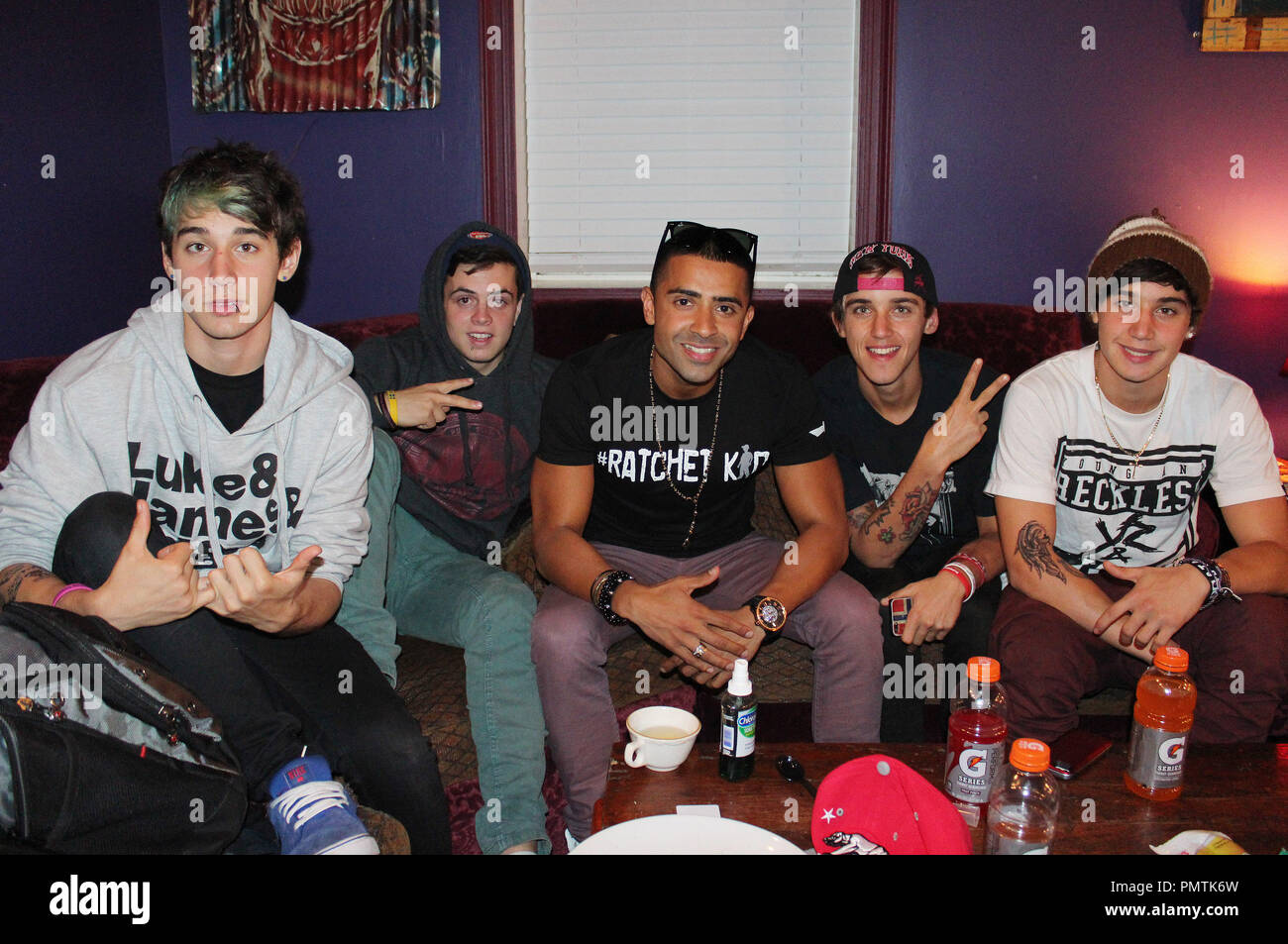 The Janoskians with Jay Sean (center) backstage at the Janoskians Not A ...