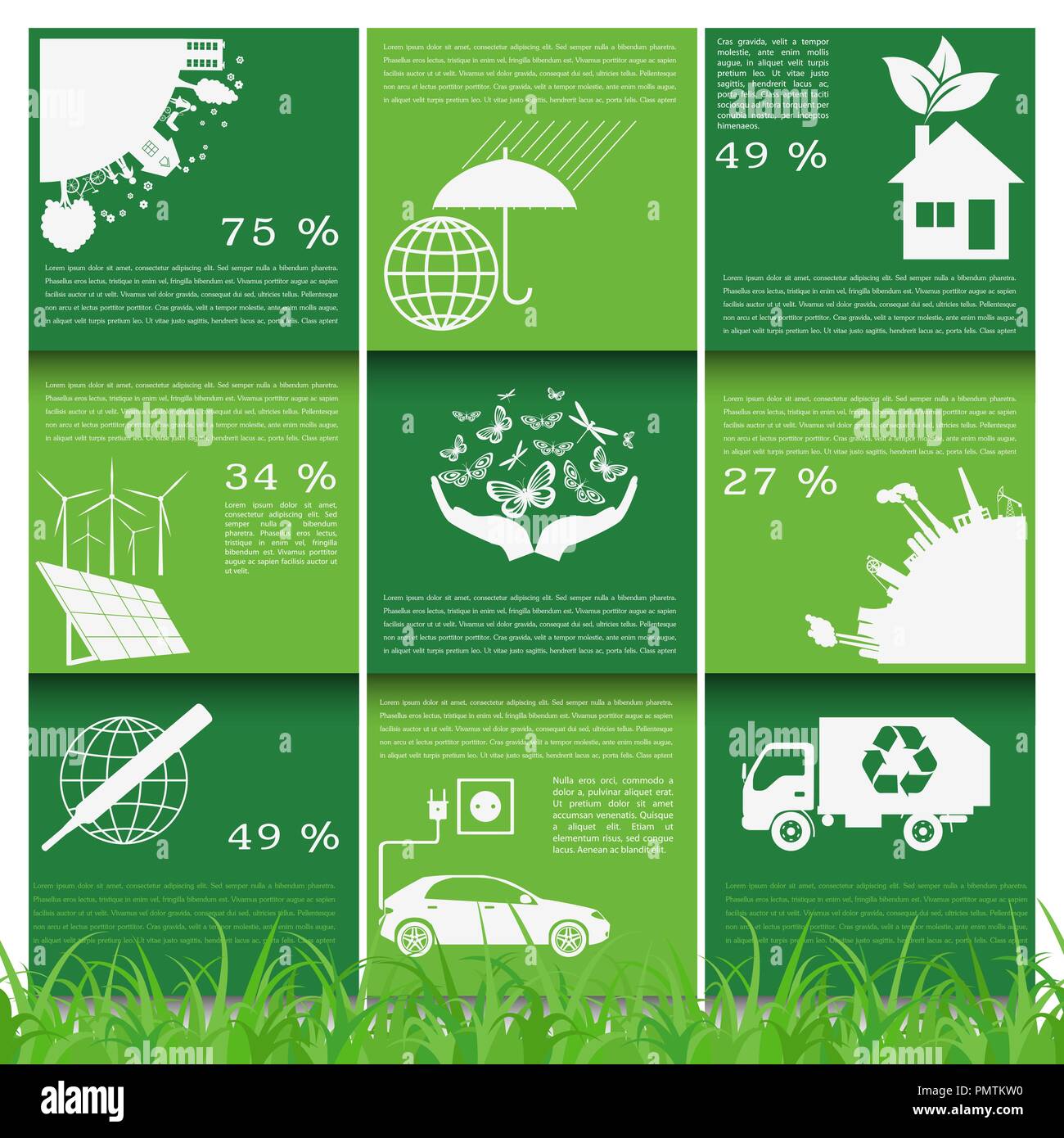 Environment, ecology infographic elements. Environmental risks ...