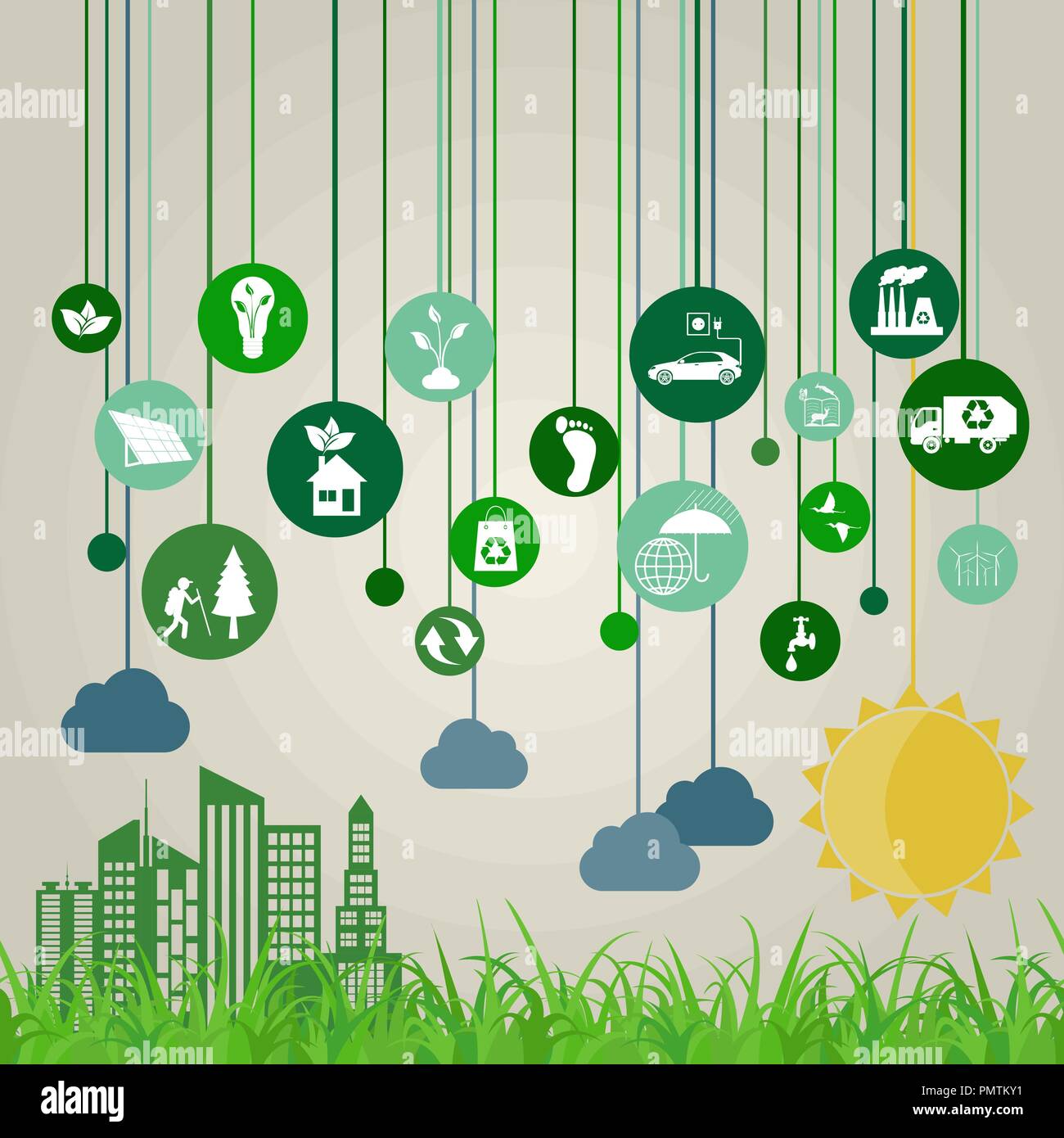 Environment, ecology infographic elements. Environmental risks ...