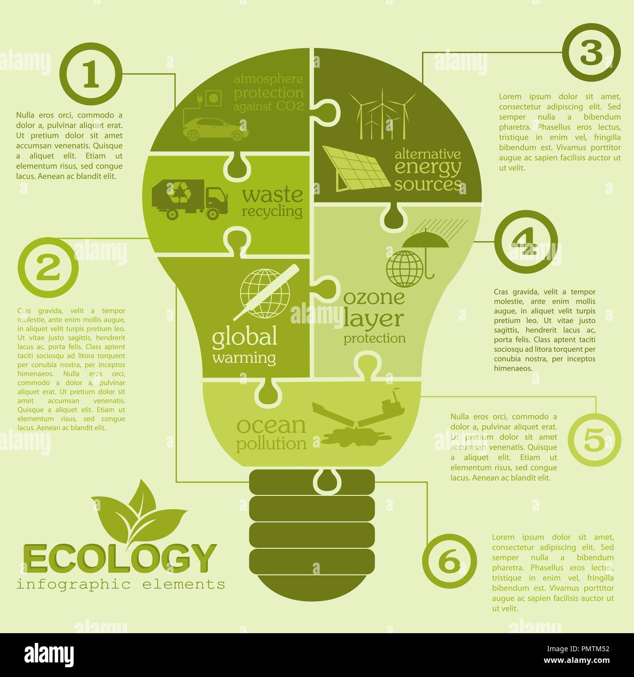 Environment, ecology infographic elements. Environmental risks ...