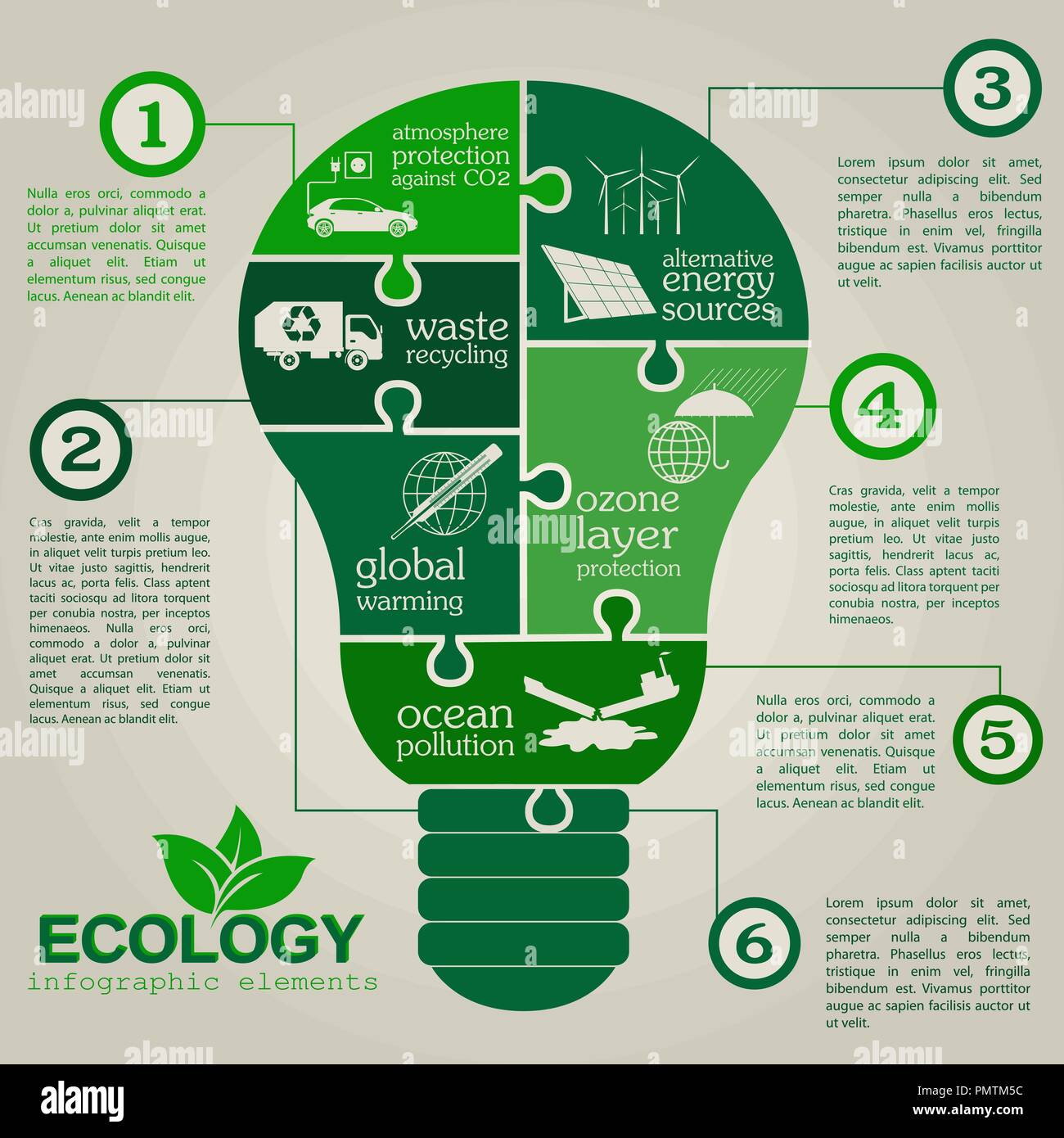 Environment, ecology infographic elements. Environmental risks ...