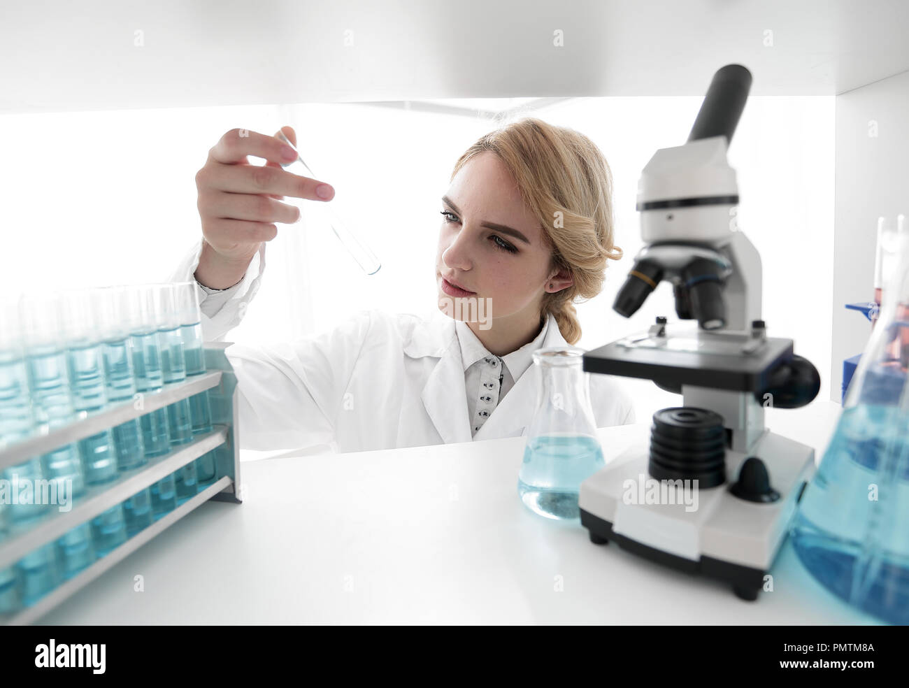 closeup.portrait of doctor biologist in the lab Stock Photo - Alamy