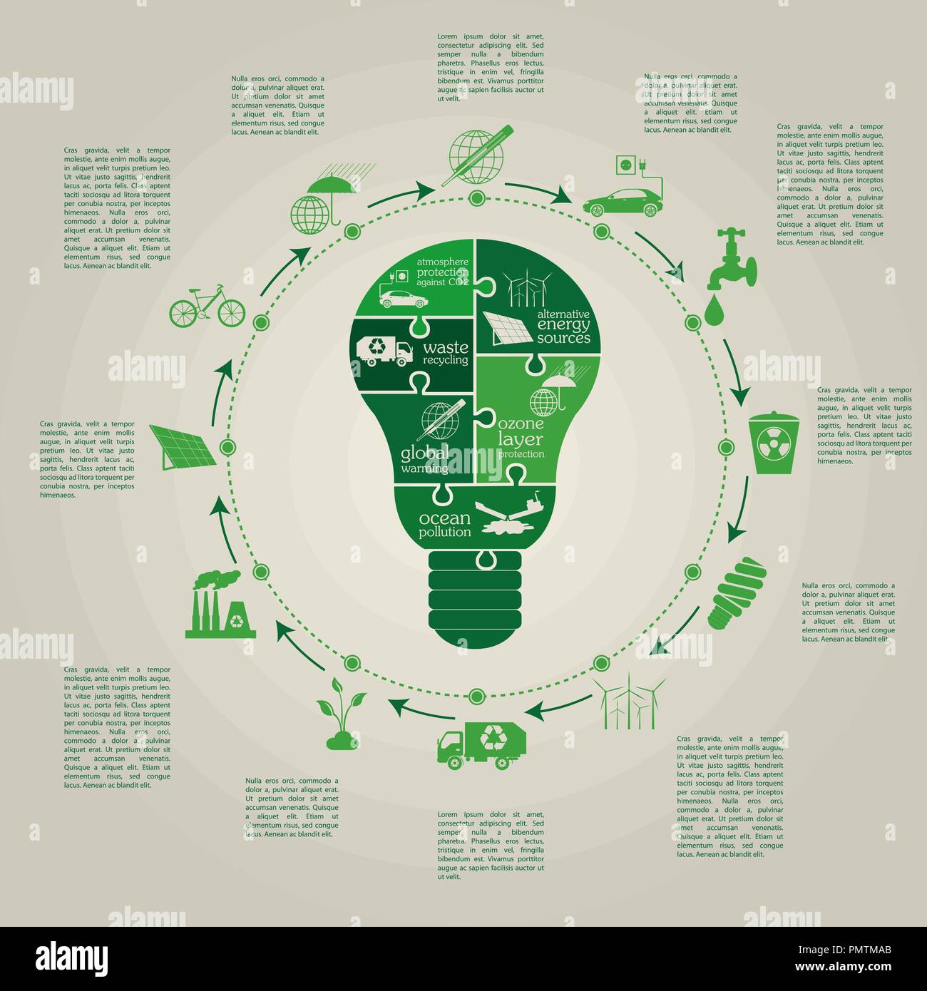 Environment, ecology infographic elements. Environmental risks ...