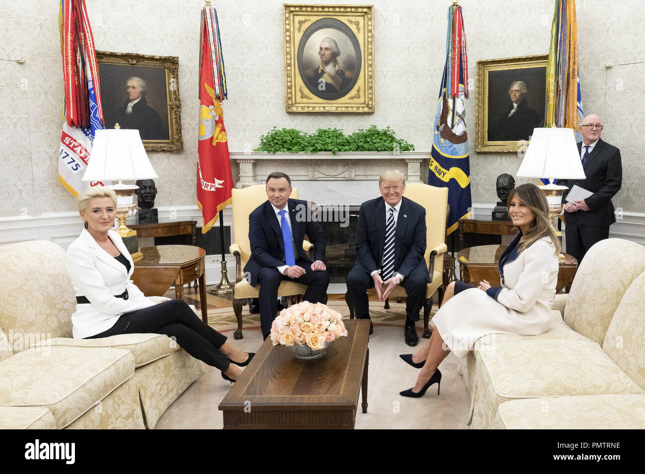 President Donald J. Trump and First Lady Melania Trump with Andrzej ...