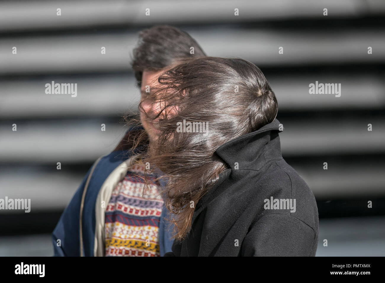Hair blown in face by wind hi-res stock photography and images - Alamy