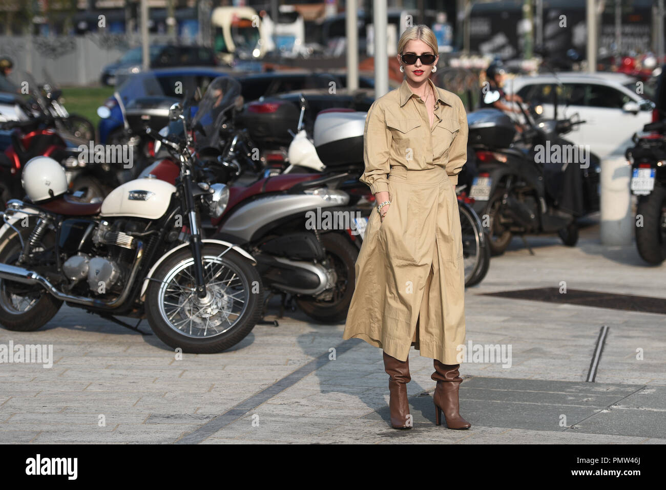 Milan, Italy - September 19, 2018: Street style outfits before ALBERTA ...