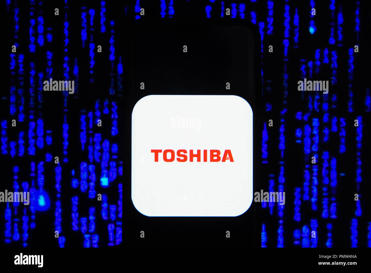 Krakow, Poland. 19th Sep, 2018. Toshiba logo is seen on an android ...