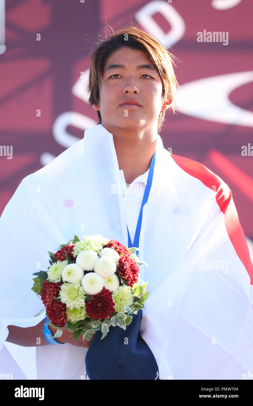 Aichi, Japan. 19th Sep, 2018. Kanoa Igarashi (JPN) Surfing : ISA World ...