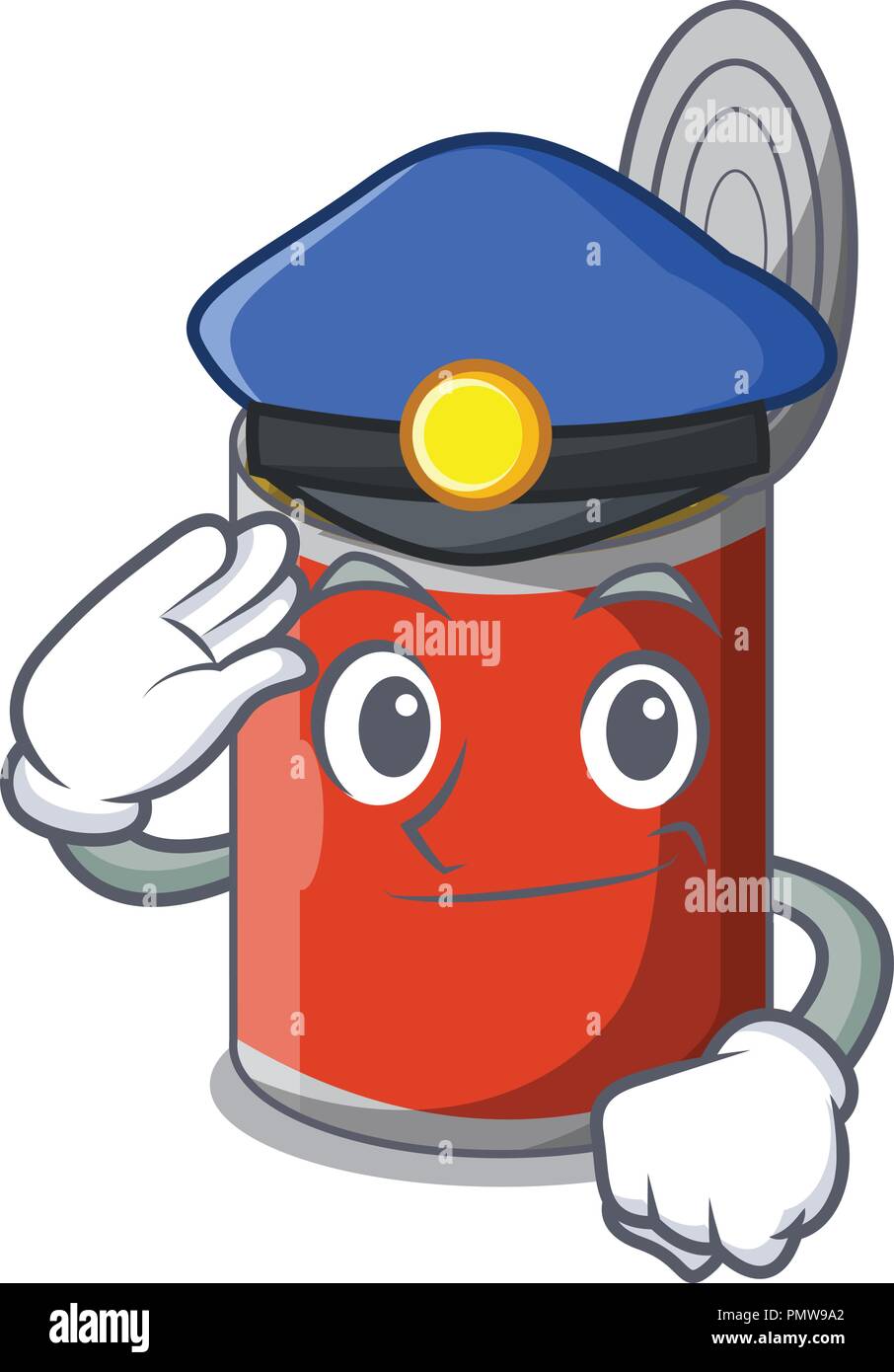 Police character canned food isolated on cartoon Stock Vector Image ...