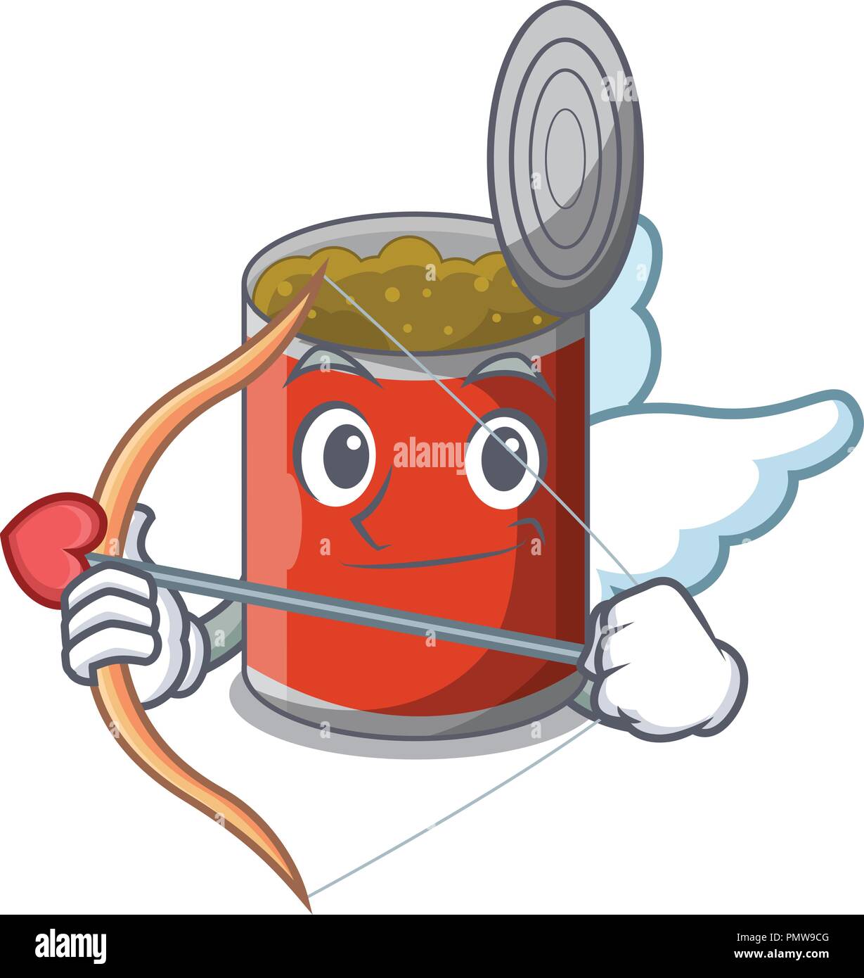 Cupid character canned food isolated on cartoon Stock Vector Image ...