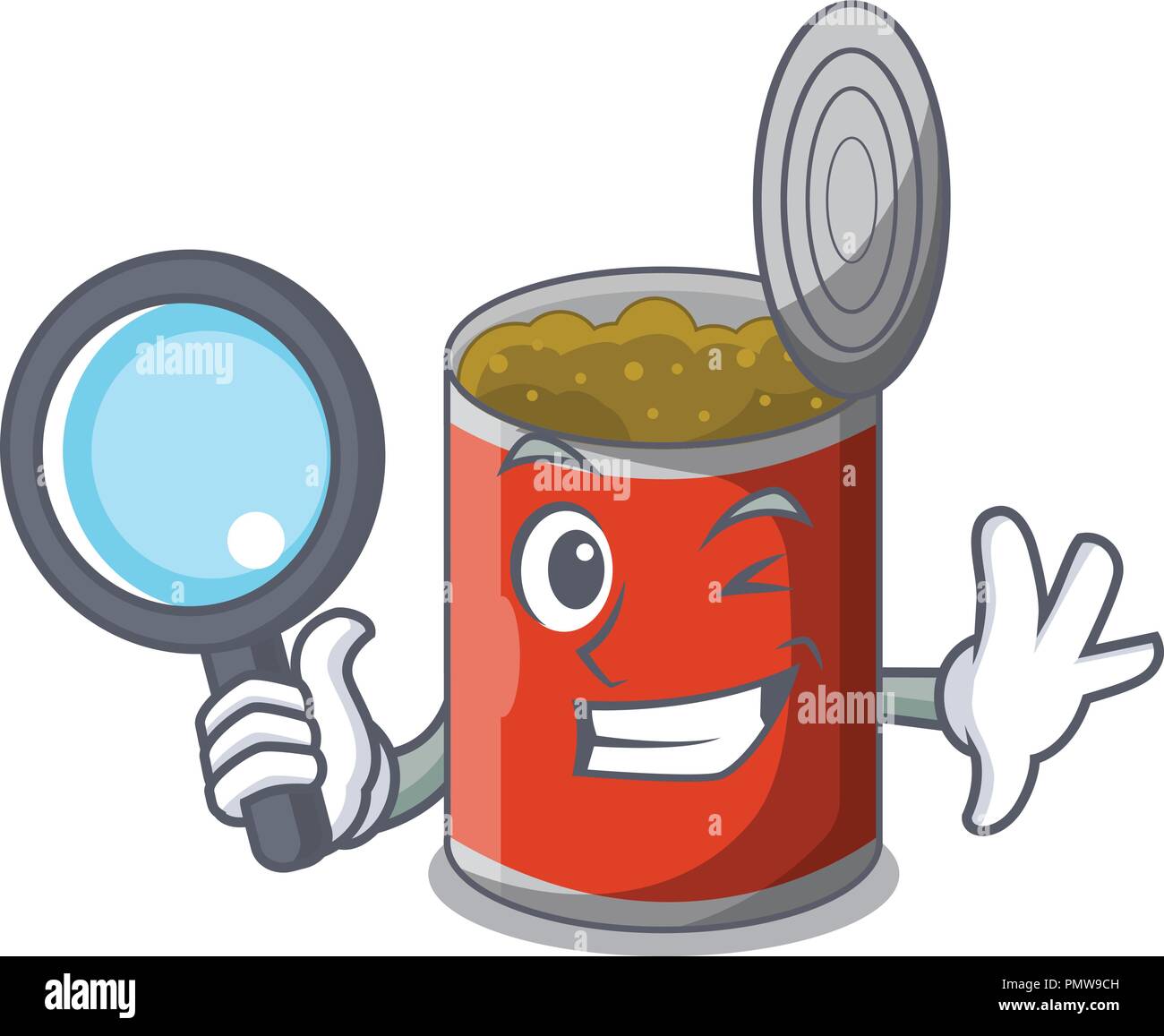 Detective metal food cans on a cartoon Stock Vector Image & Art - Alamy