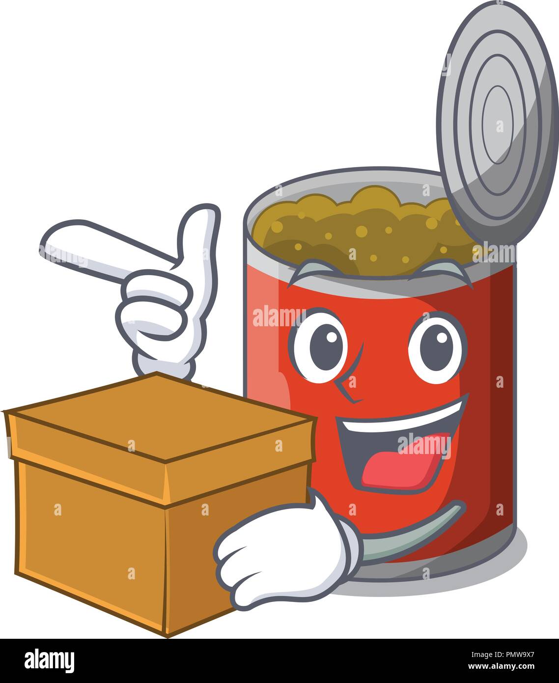 With box metal food cans on a cartoon Stock Vector Image & Art - Alamy