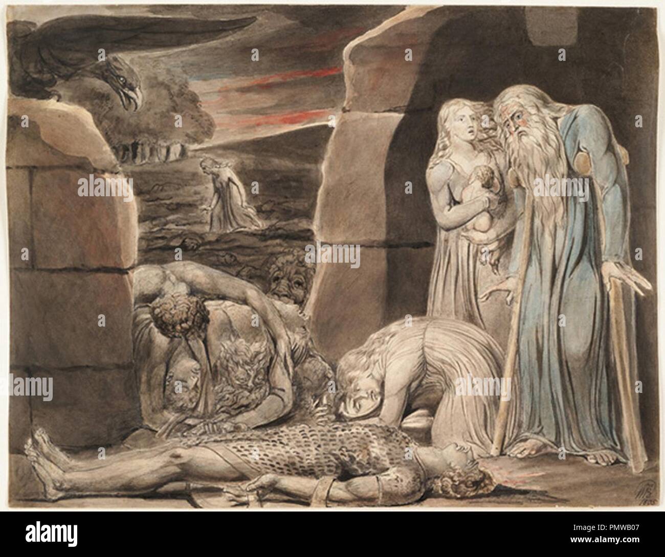 Blake War 1805 Pen pencil and watercolor Stock Photo - Alamy