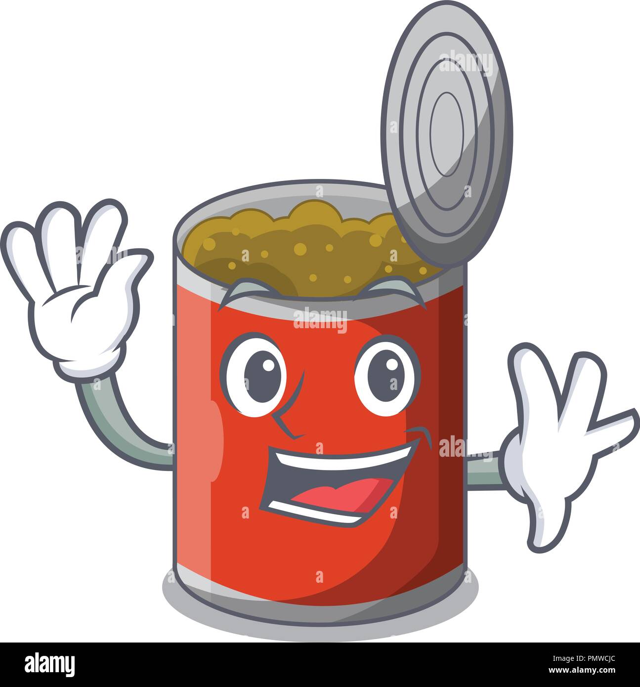 Waving metal food cans on a cartoon Stock Vector Image & Art - Alamy