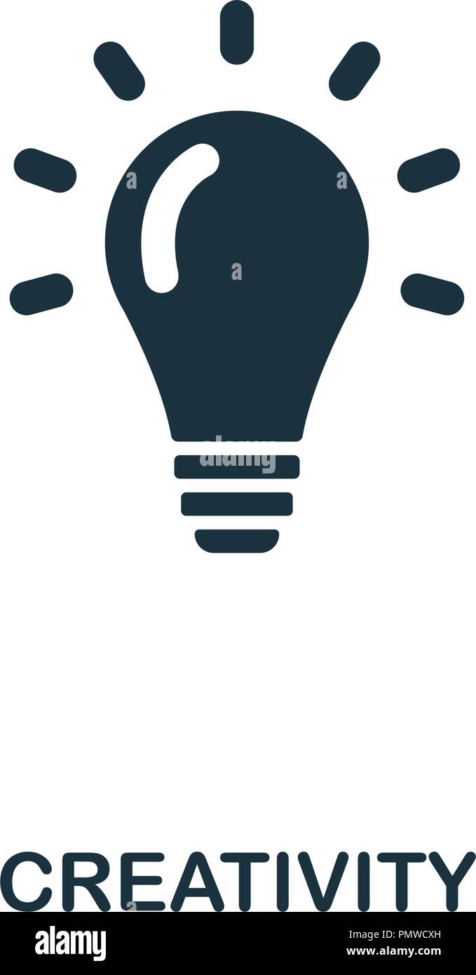Creativity icon. Monochrome style design from business collection. UI ...