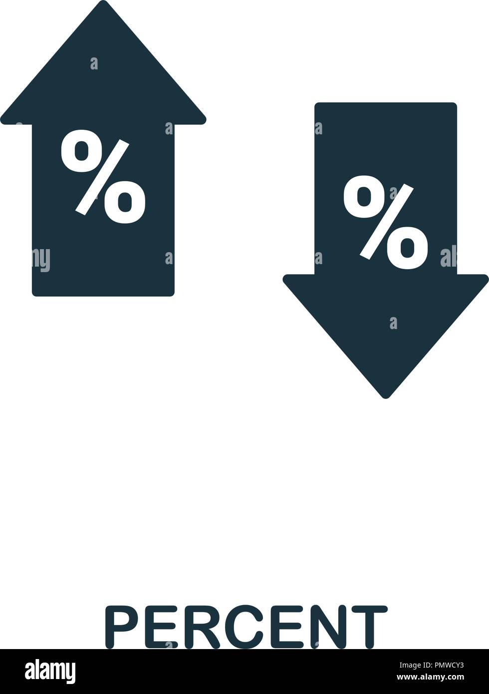 Percent icon. Monochrome style design from business collection. UI ...