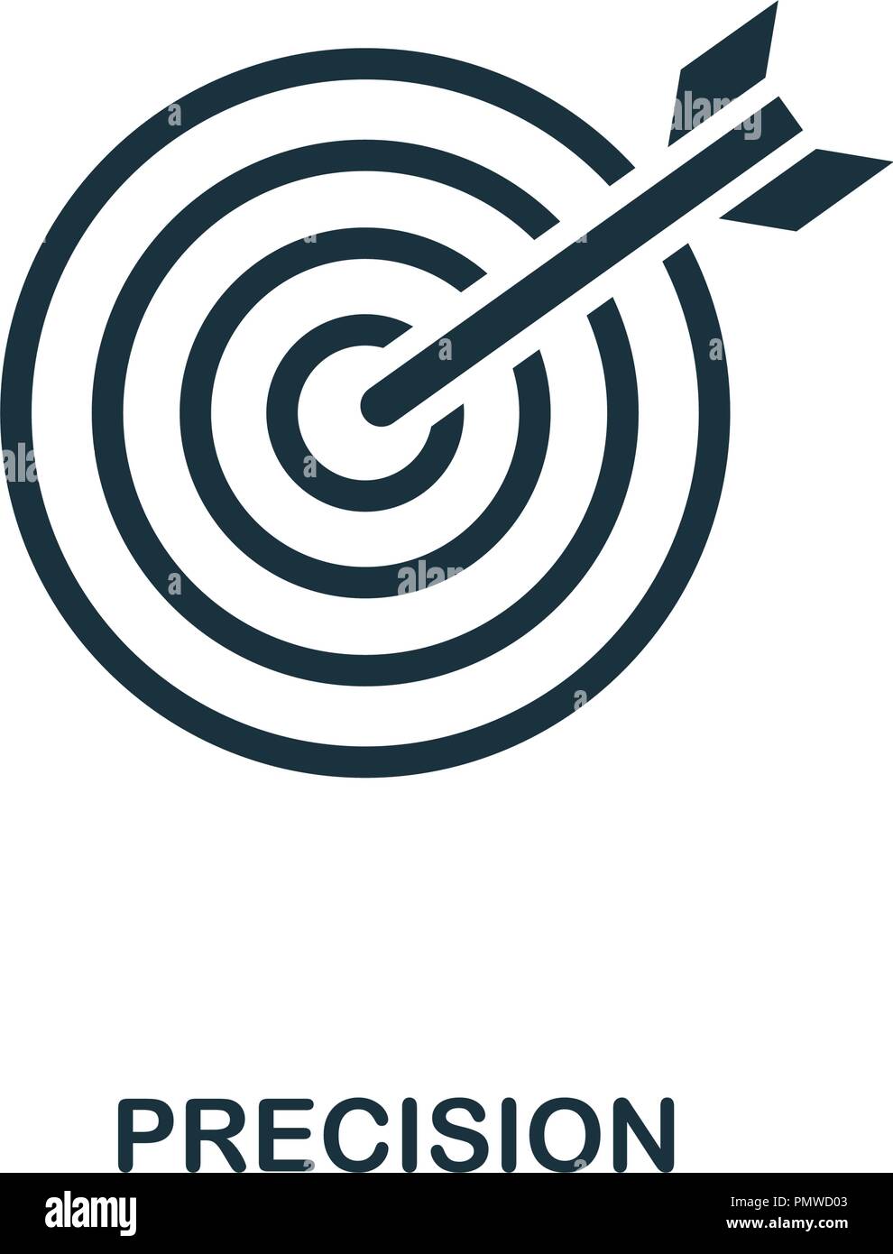 Precision icon. Monochrome style design from business collection. UI ...