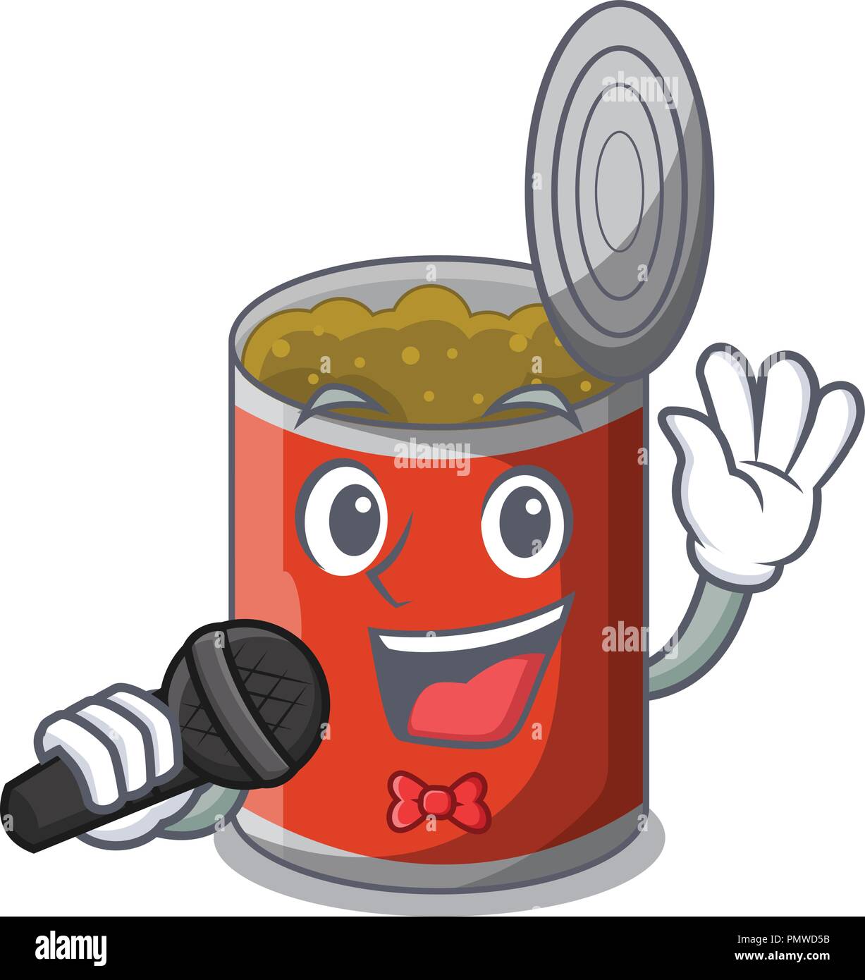 Singing canned food on the table cartoon Stock Vector Image & Art - Alamy
