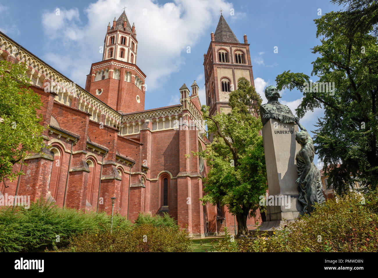 The Basilica of Sant'Andrea at Vercelli that was built between 1219 and ...