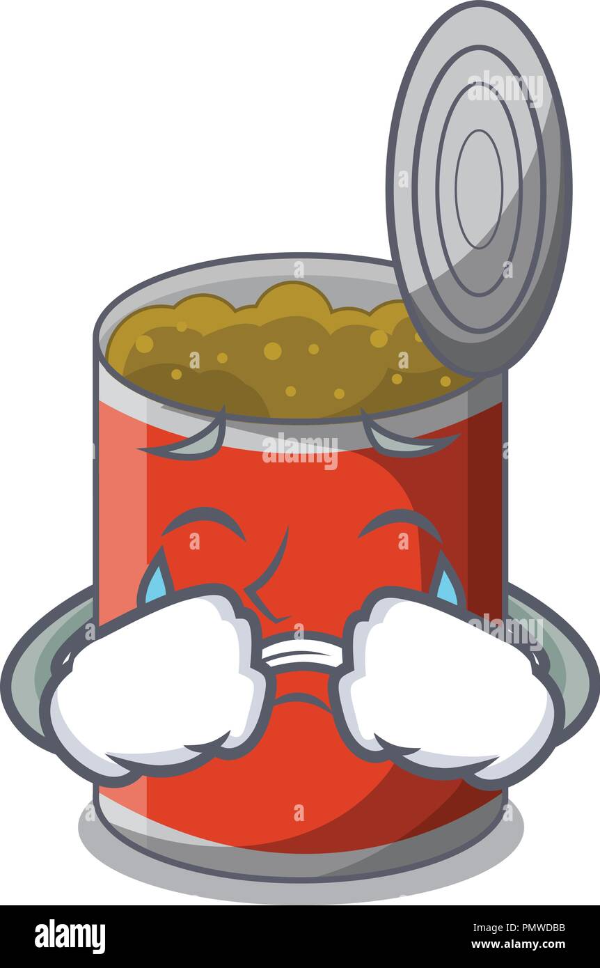 Crying canned food on the table cartoon Stock Vector Image & Art - Alamy