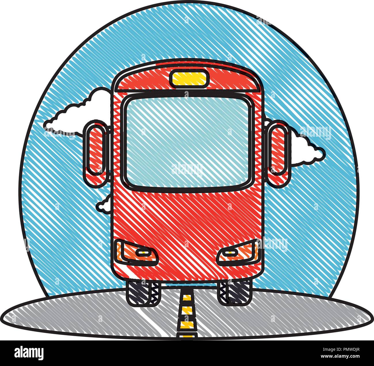 bus vehicle on the road Stock Vector Image & Art - Alamy