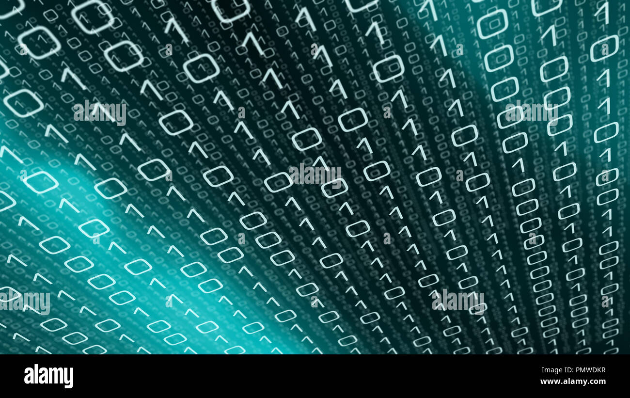 Chat bot software, binary coding concept, information technology Stock ...