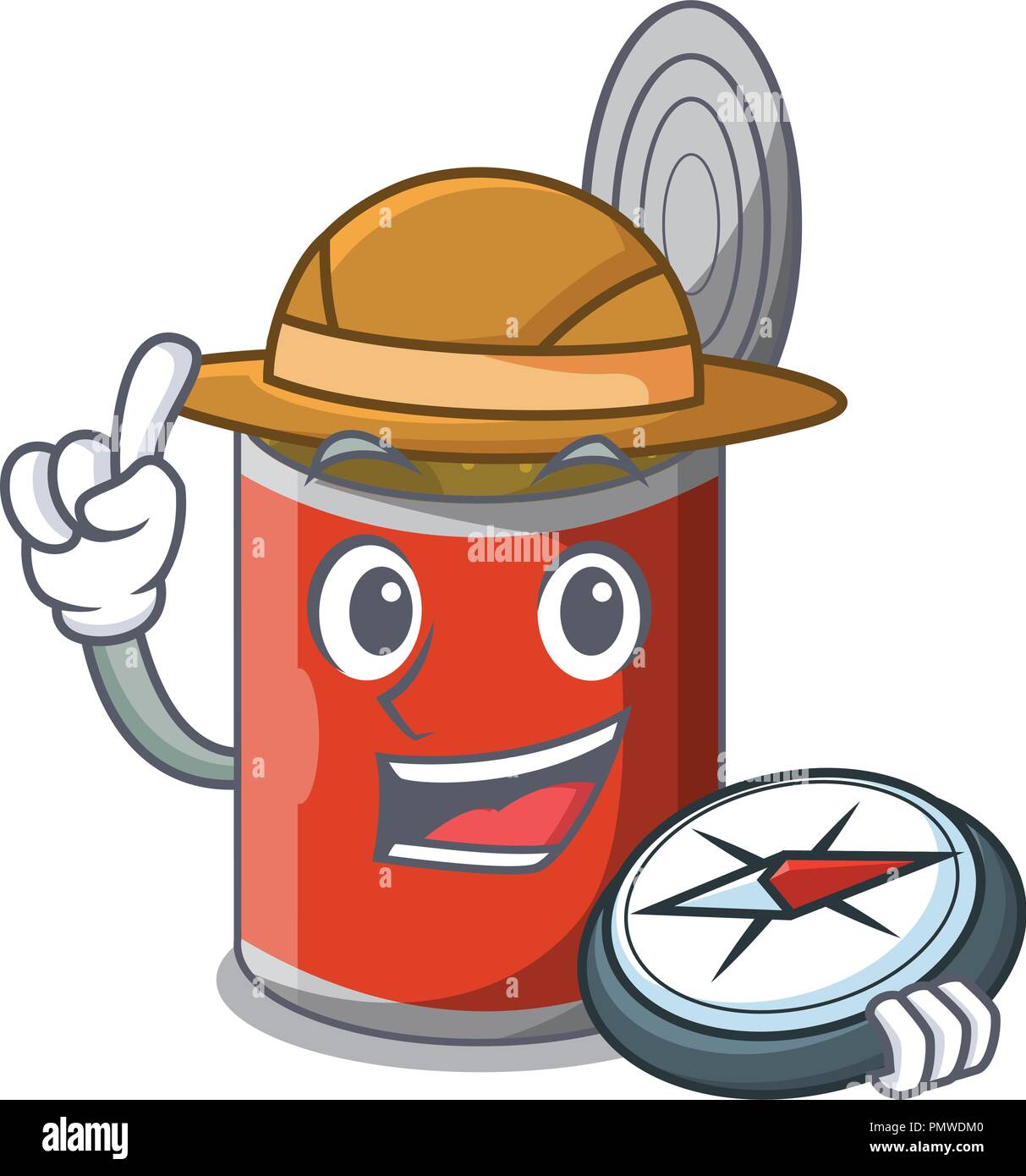 Explorer canned food on the table cartoon Stock Vector Image & Art - Alamy